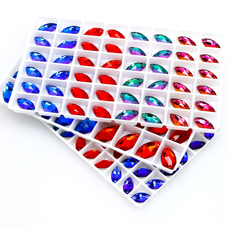 DZ 3066 12X6 MM Navette shape crystal sew on stone